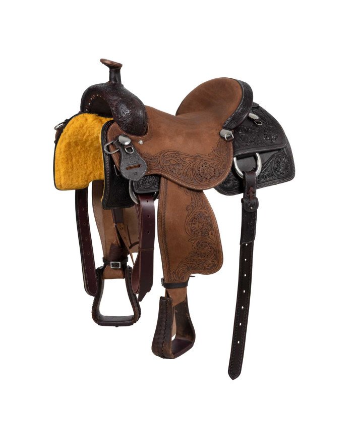 Buy MSR cow horse Saddle with flower tooling | EQUITIME